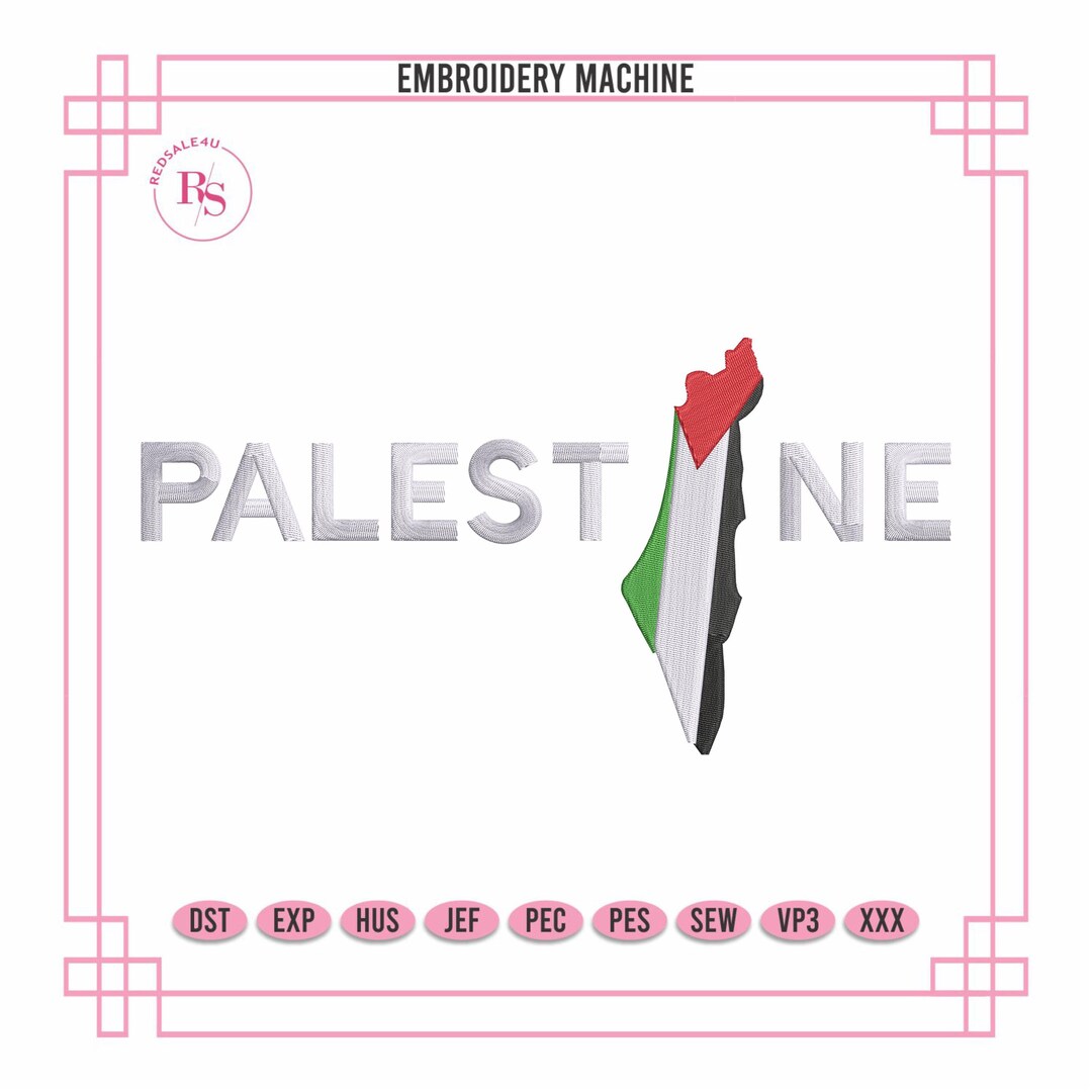 Free Palestine Machine Embroidery, All Eyes on Rafah, Gaza Embroidery ...