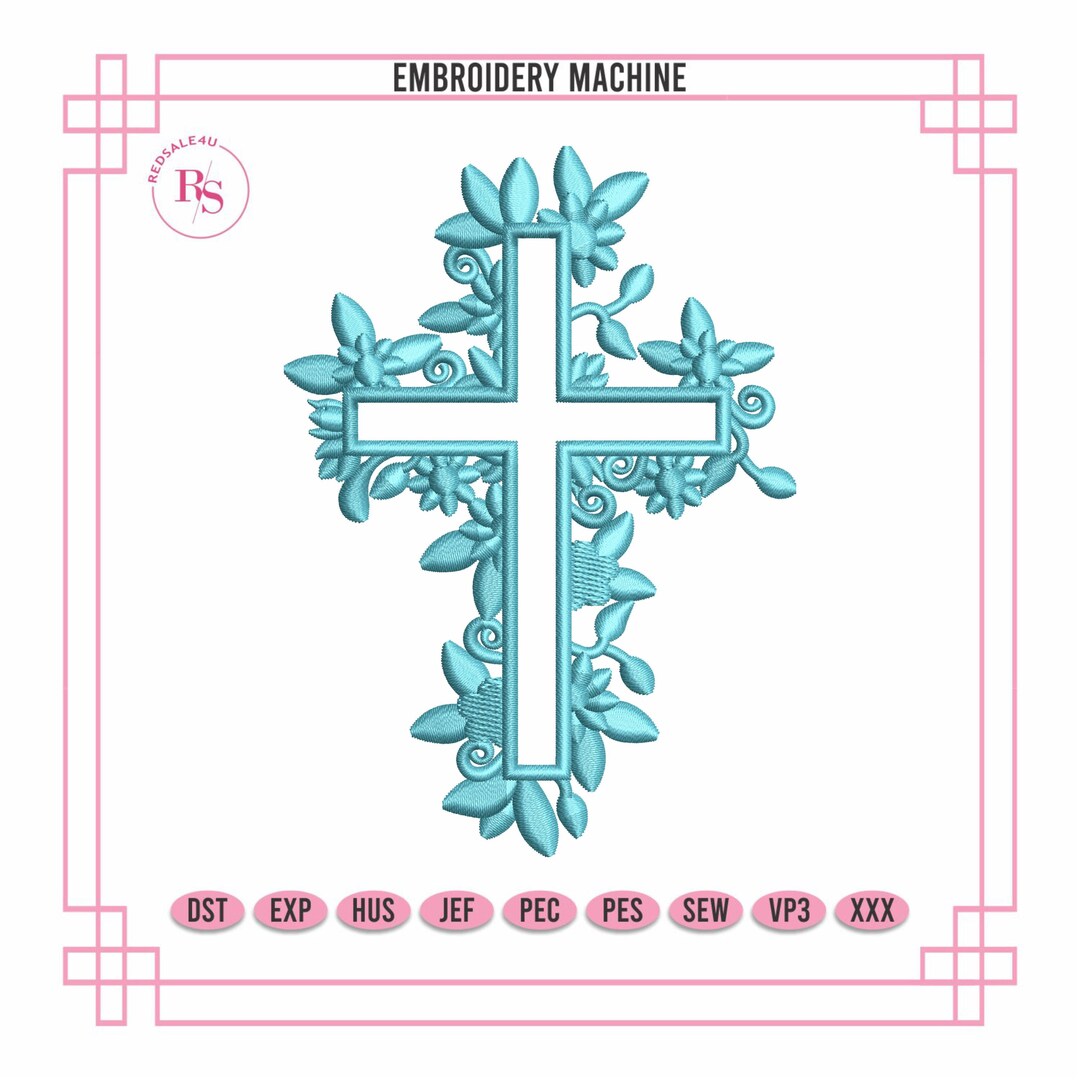 Christian Cross Embroidery Patterns, Floral Cross Embroidery Designs ...