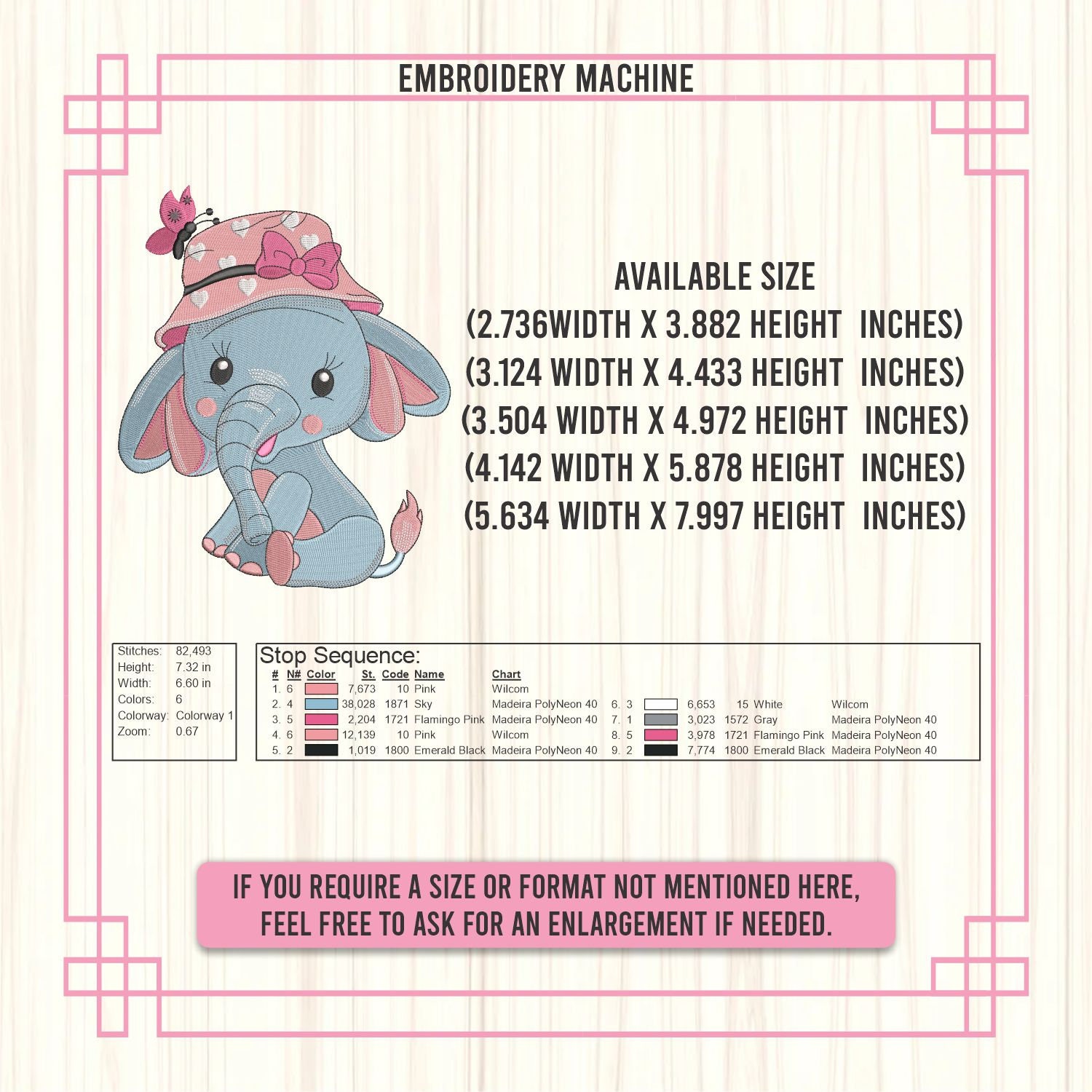 Cute Elephant Machine Embroidery, Safari Animal, Baby Elephant ...