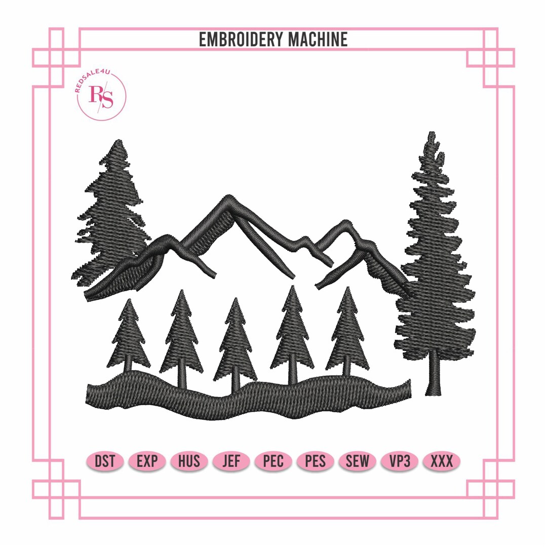 Forest Palm Tree Embroidery Designs, Forest Outline Embroidery Patterns ...