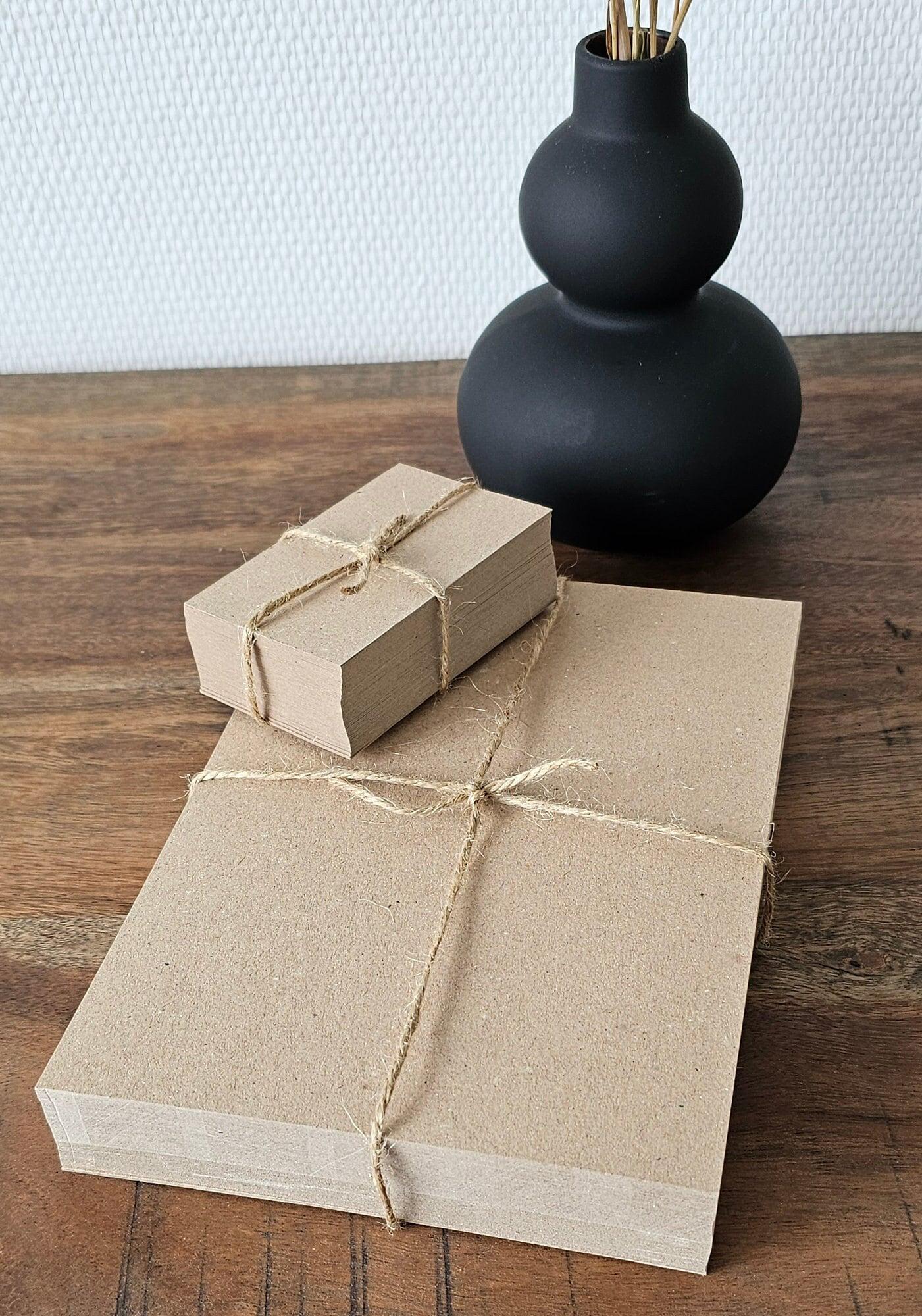 100 Sheets 300gsm Sturdy Kraft Cardboard Recycled Cardstock Natron ...