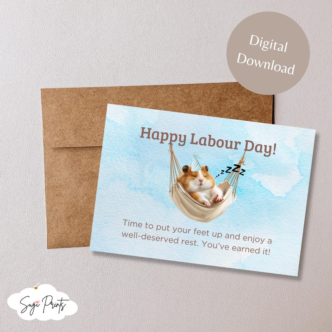 Printable & Funny 'happy Labour Day' Card for Hard Workers! - Etsy