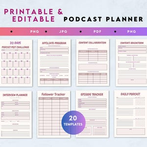 Digital Podcast Planner | Content Planner | Podcast Tracker | Podcast ...