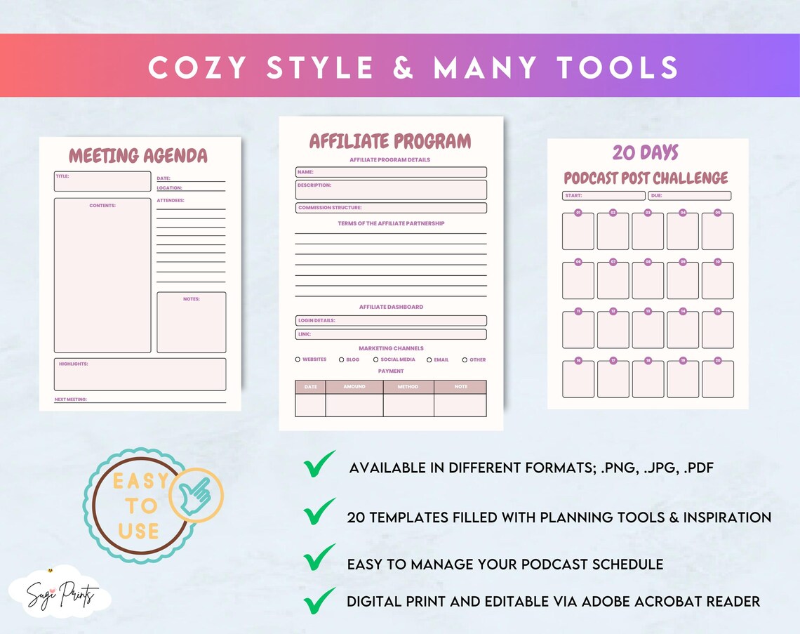 Digital Podcast Planner | Content Planner | Podcast Tracker | Podcast ...