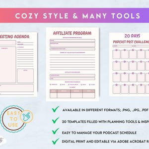Digital Podcast Planner Content Planner Podcast Tracker Podcast Plan ...