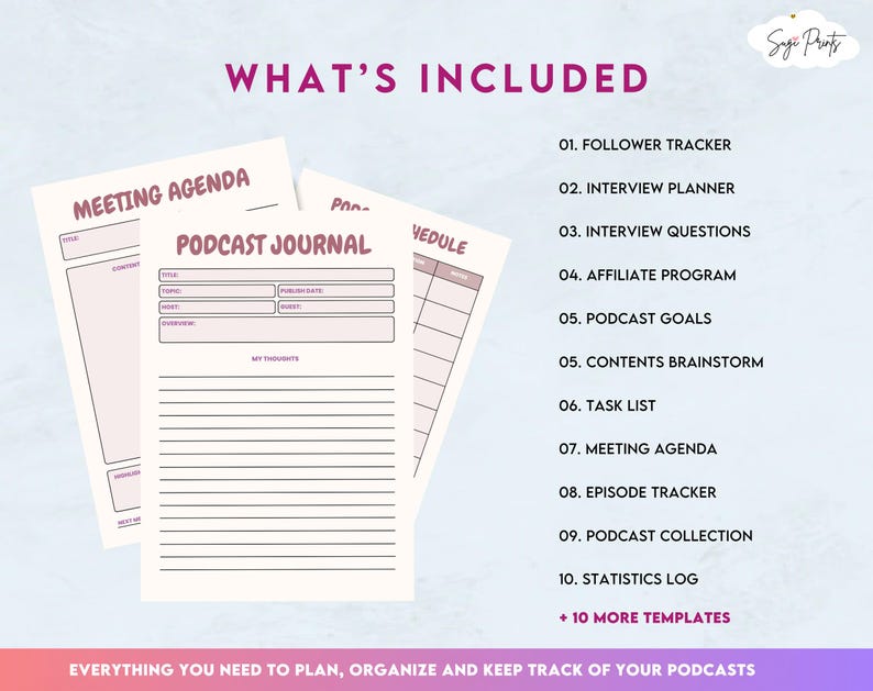 Digital Podcast Planner Content Planner Podcast Tracker Podcast Plan ...