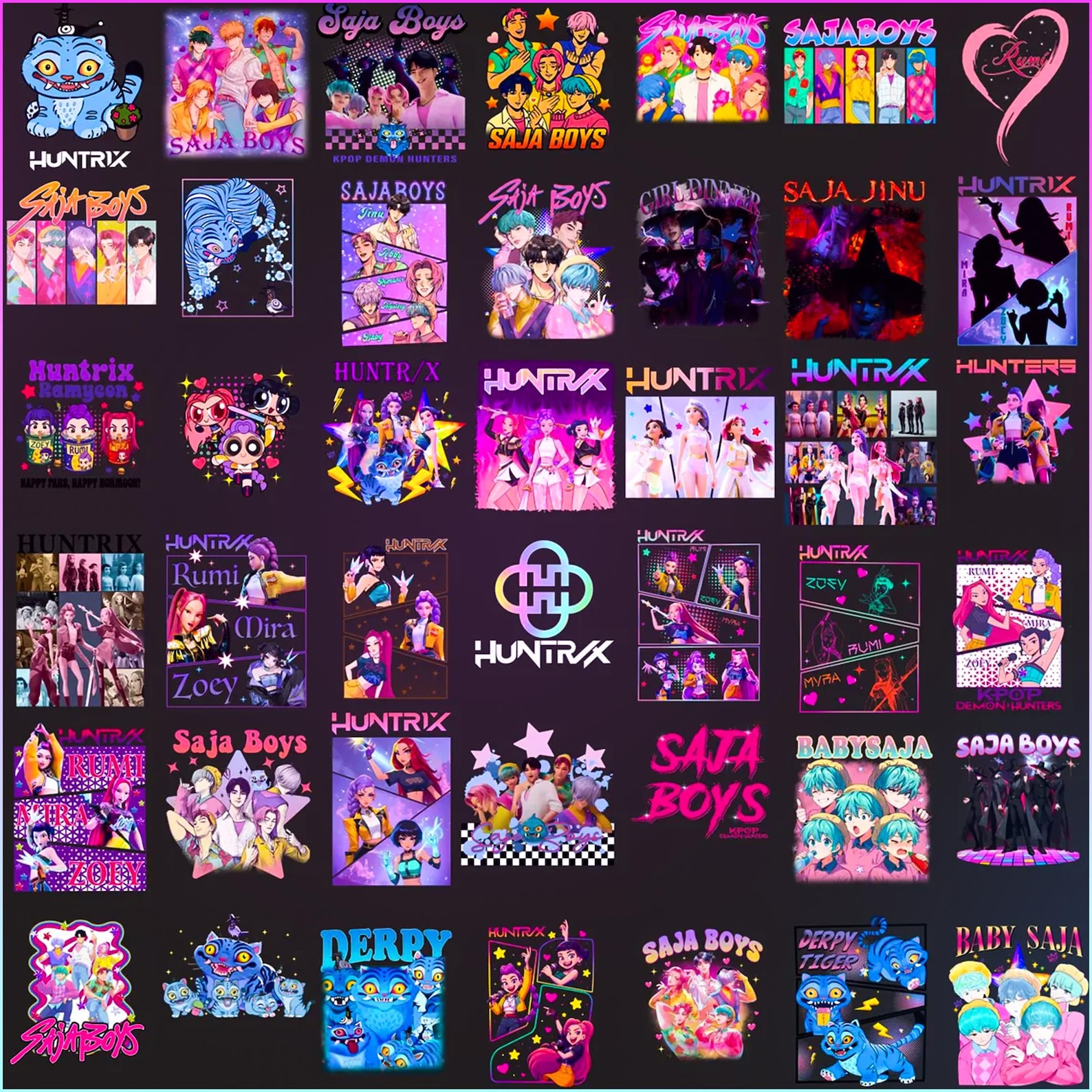 1000+ Kpop Demon Hunter Png Bundle, Sa-ja Boy Png, Hun-trix Png, Girl ...