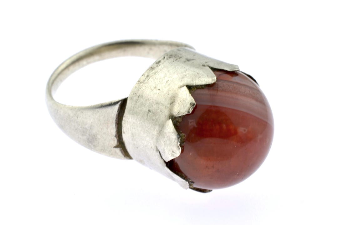 Old Tuareg or Fulani Tribal Ring in Silver and Carnelian. Antique ...