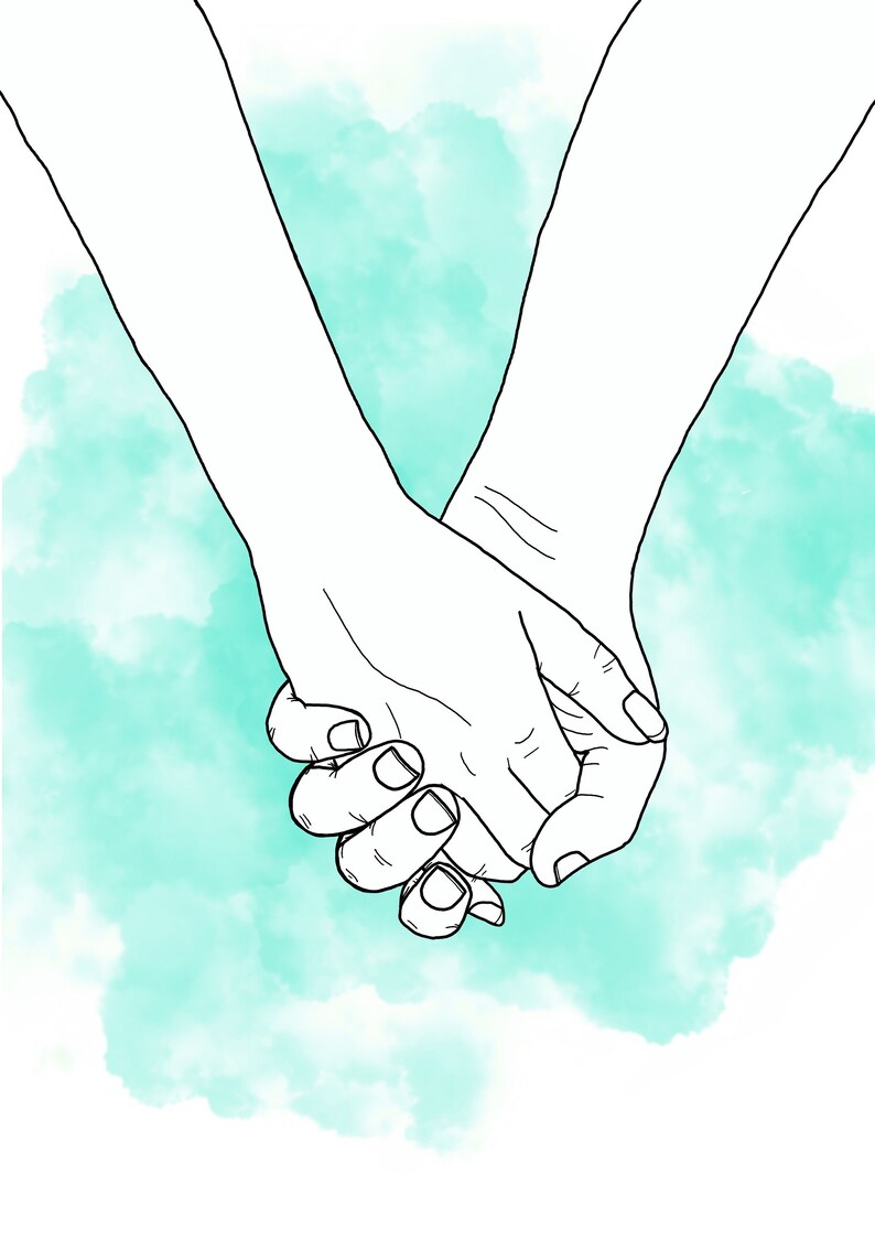 Hand Holding 1 Fine Line Drawing - Etsy UK