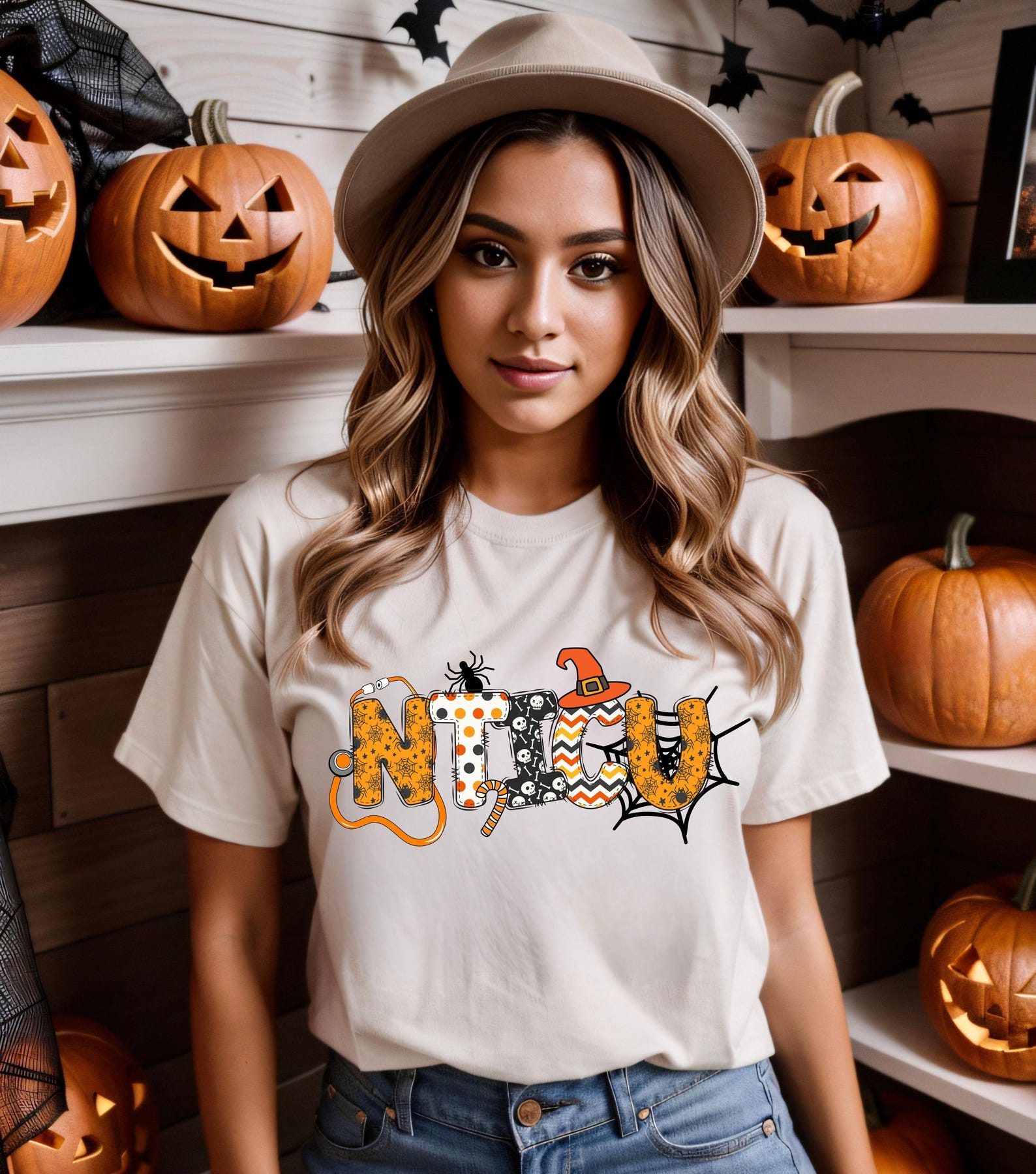 NTICU Neuro Trauma ICU Nurse Halloween Fall Sublimation Shirt Design ...