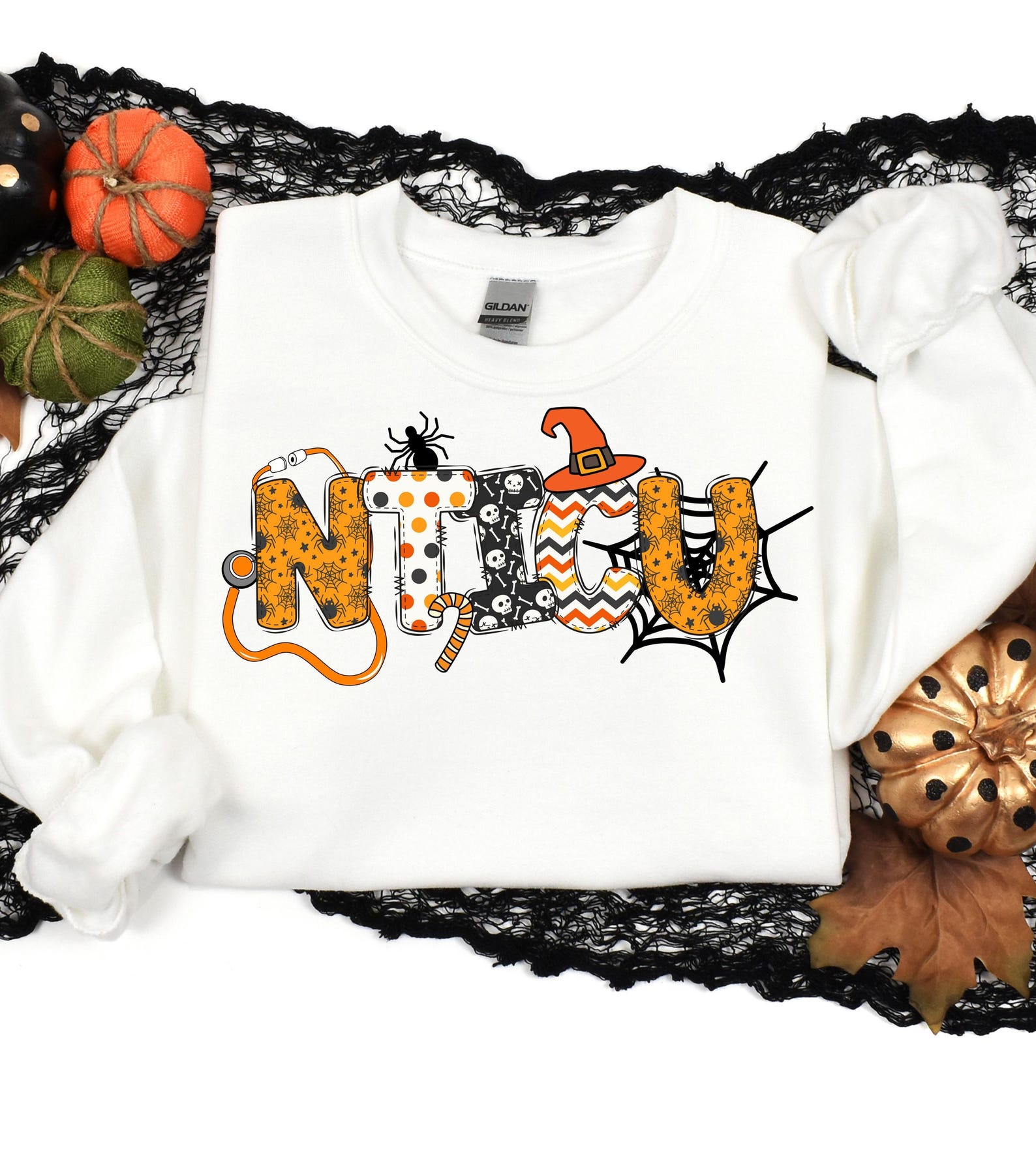 NTICU Neuro Trauma ICU Nurse Halloween Fall Sublimation Shirt Design ...