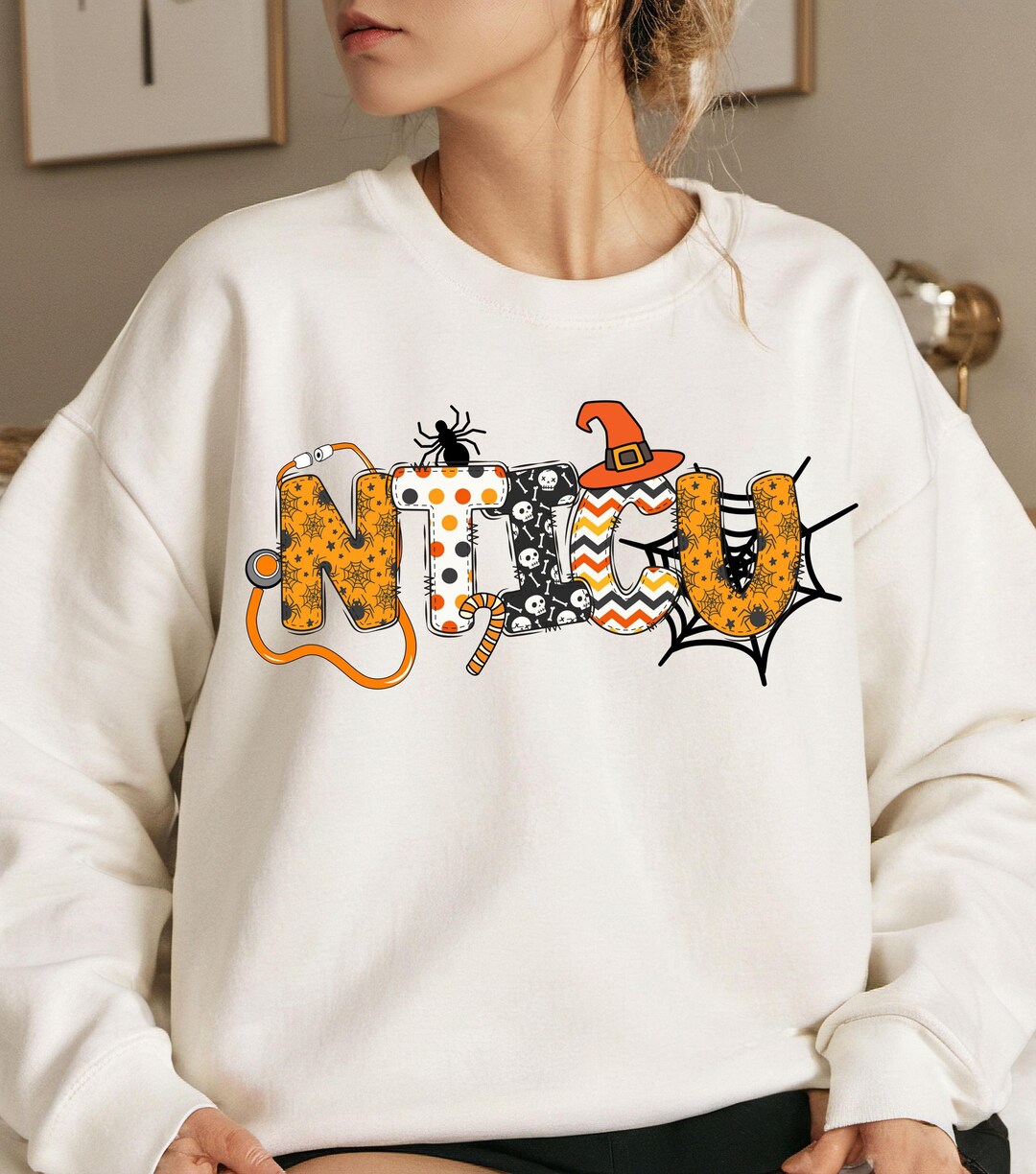 NTICU Neuro Trauma ICU Nurse Halloween Fall Sublimation Shirt Design ...