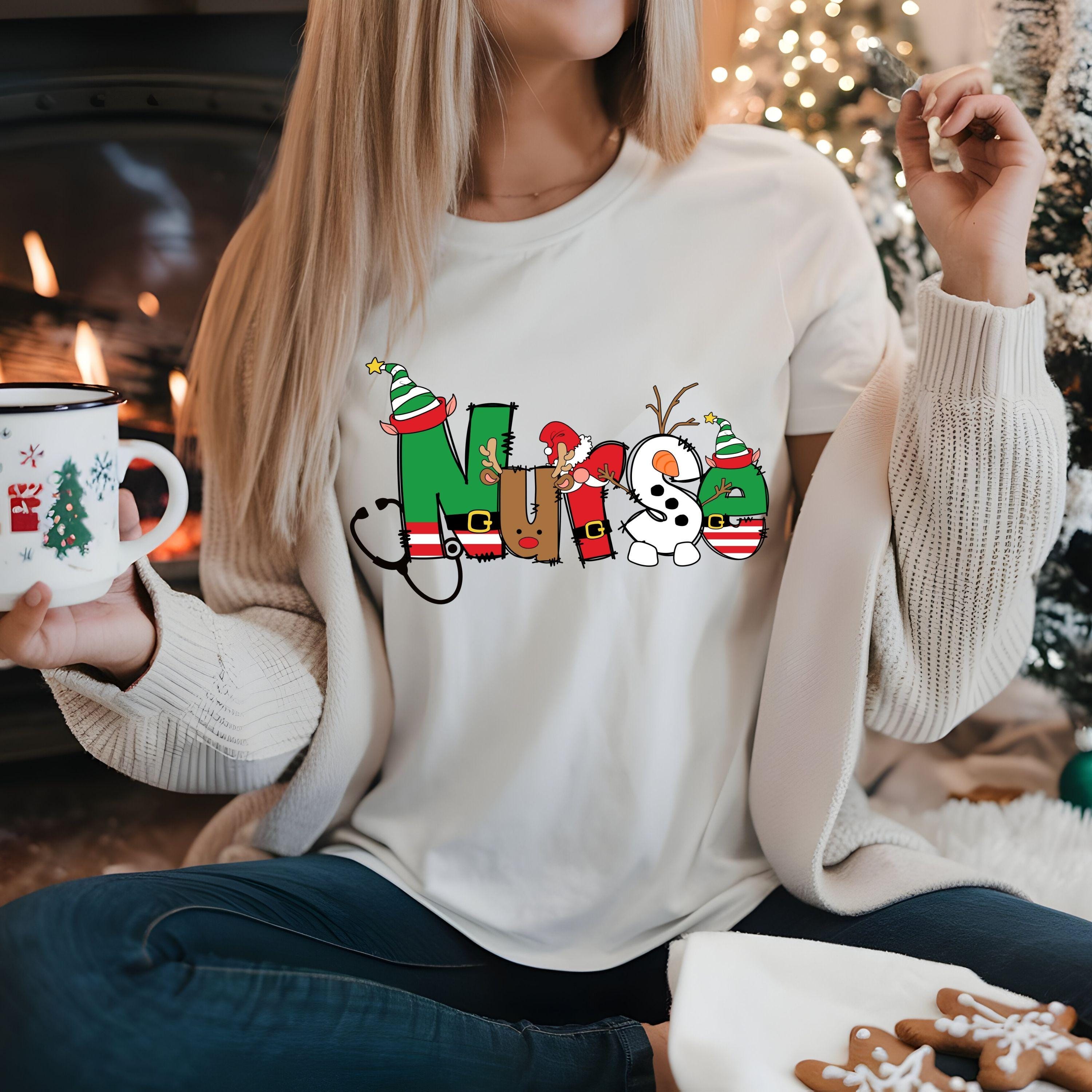Nurse Christmas Trendy Png Svg File, Funny Christmas Nurse Shirt Design ...