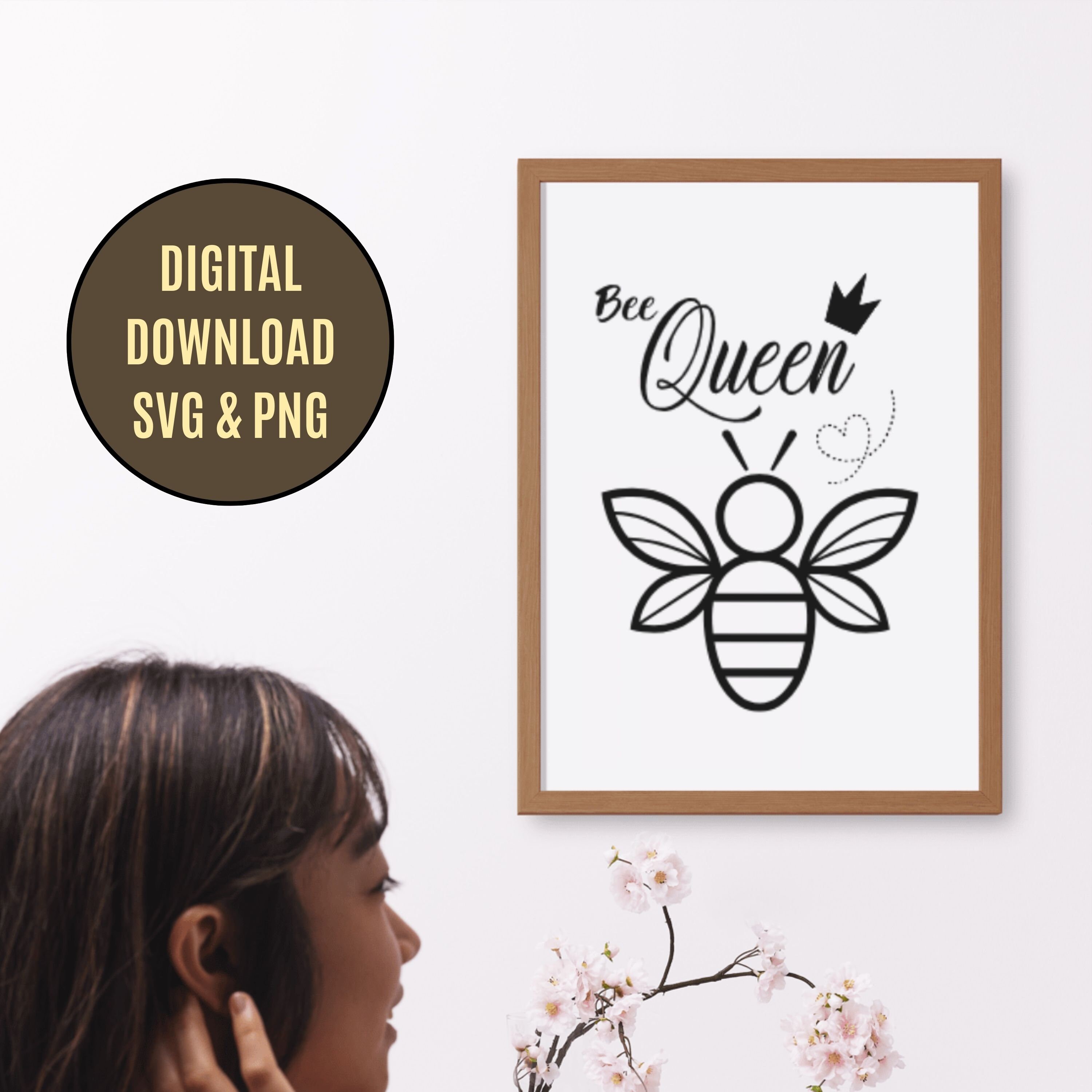 Queen Bee SVG, Funny Bee Illustration PNG, Positive Shirt Design ...