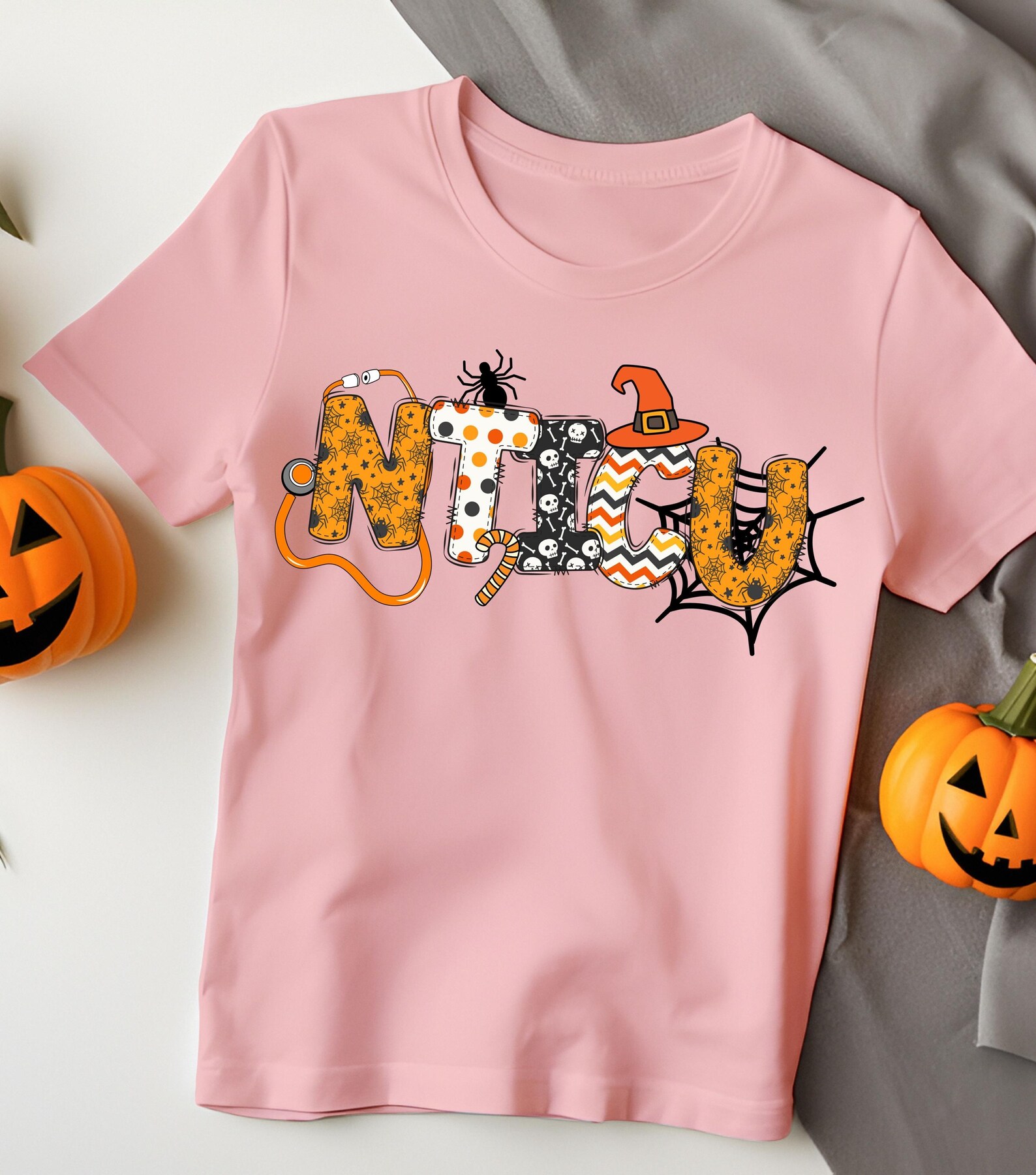 NTICU Neuro Trauma ICU Nurse Halloween Fall Sublimation Shirt Design ...