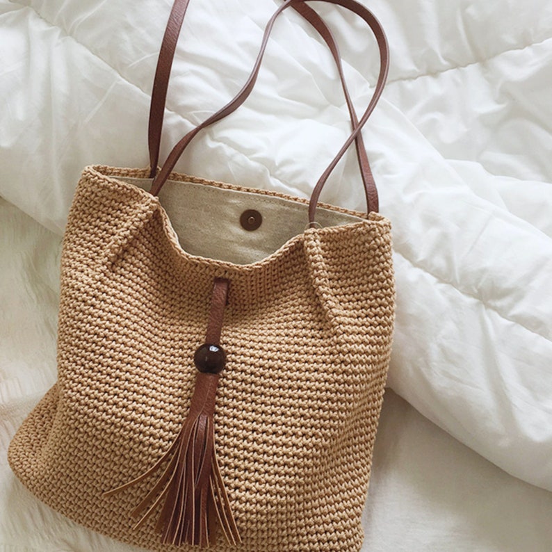 Cotton Knitted Boho Shoulder Bag,knit Tote Bag,women’s Tote Bag - Etsy