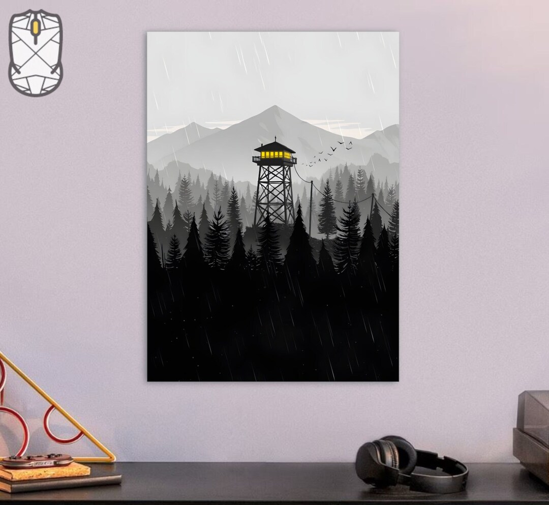 Firewatch Poster Large Black White Firewatch Poster Gaming Poster for ...