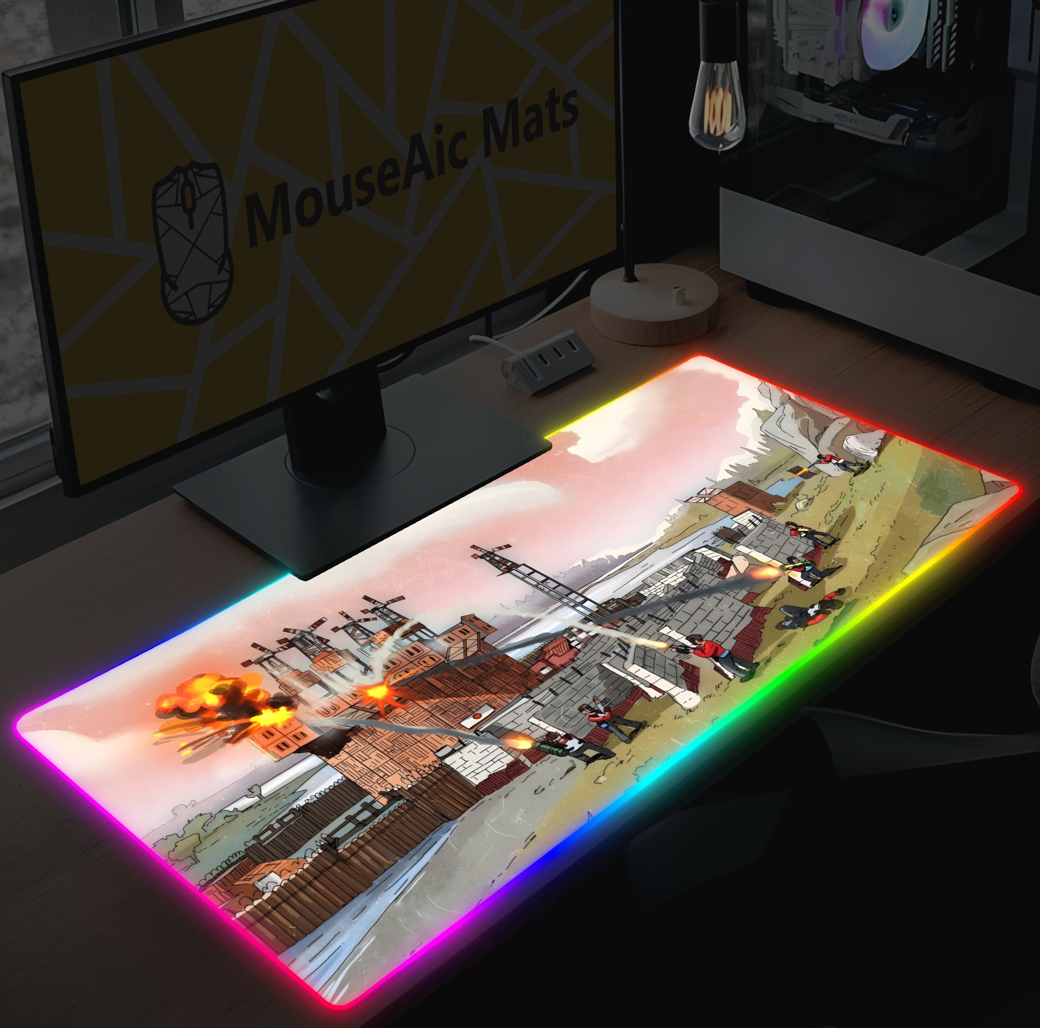Rust Mouse Pad Large Desk Mat RGB Mousepad for Gaming LED Gift for ...