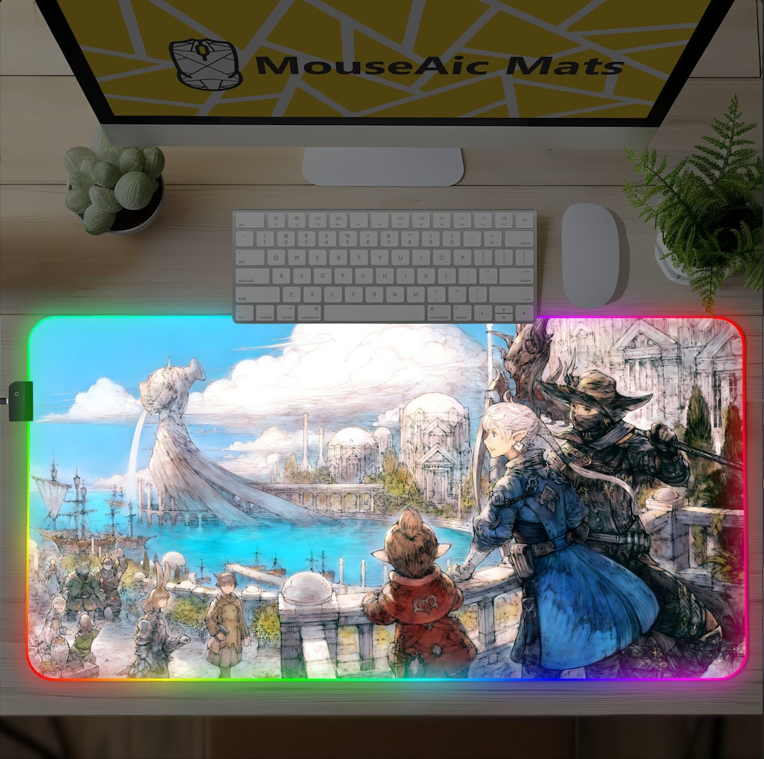 Final Fantasy 14 Mouse Pad Large Desk Mat Final Fantasy XIV Art RGB ...