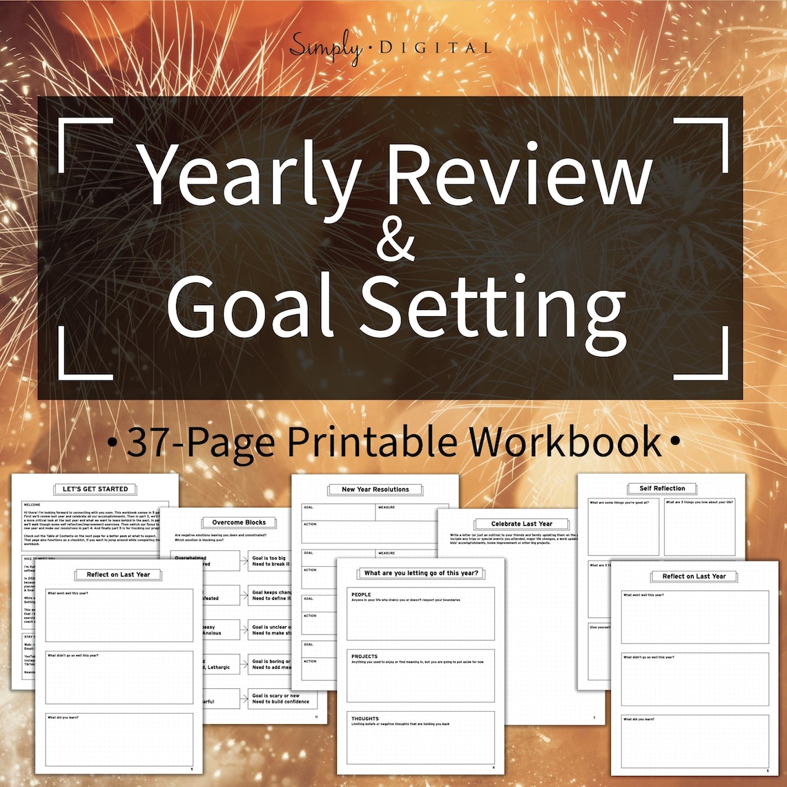 Goal Setting Workbook | Yearly Review, Reflection Exercises (digital Download) - Etsy