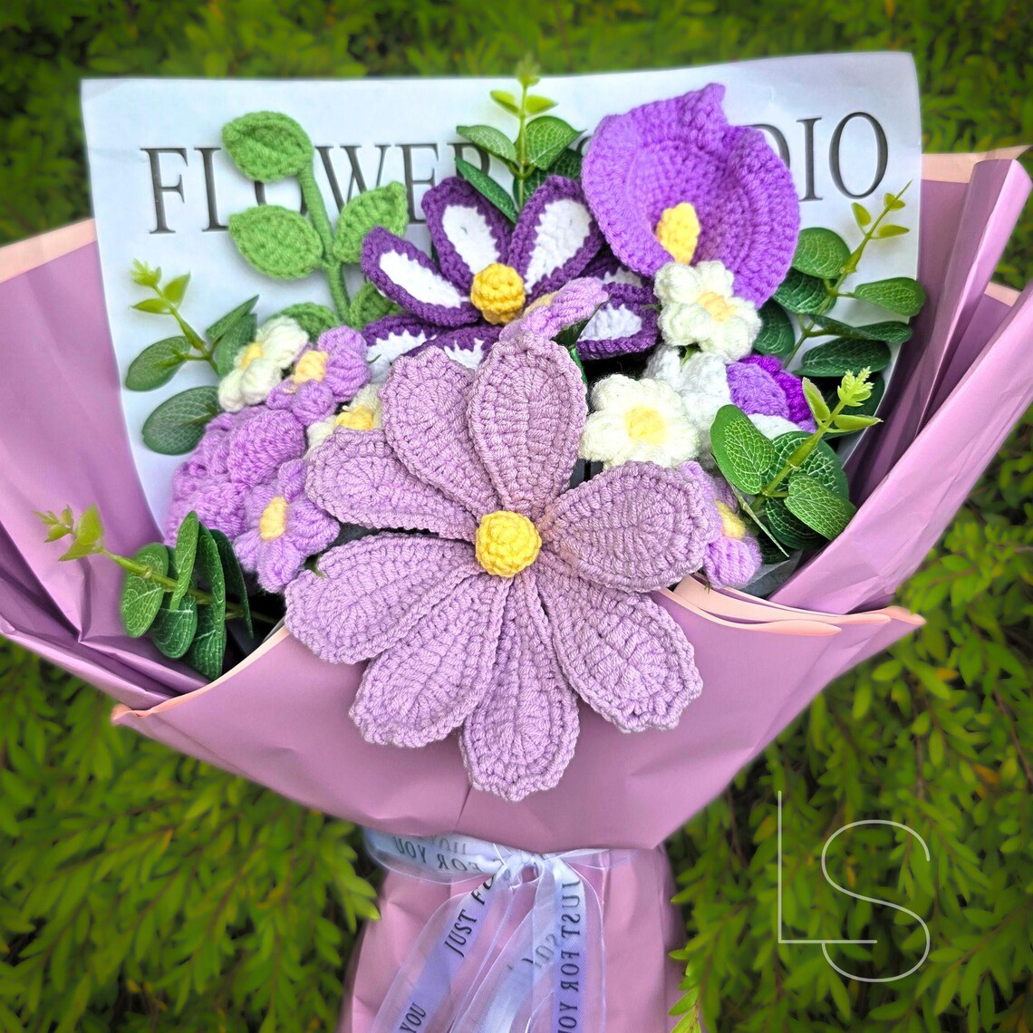 Handmade Crochet Flower Bouquet, Everlasting Floral Arrangement - Etsy