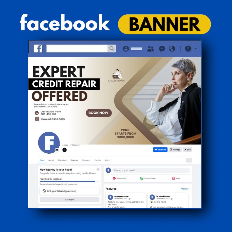 Credit Repair Facebook Cover Templates: 50+ Banner Designs (digital ...