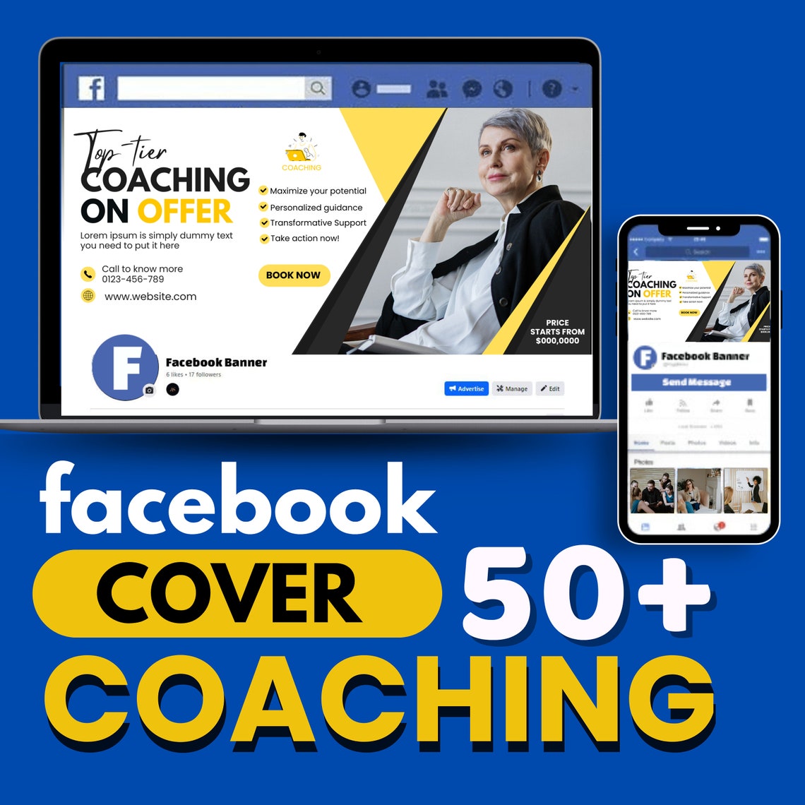 Coach Facebook Cover Templates: Social Media Planner (digital Download ...