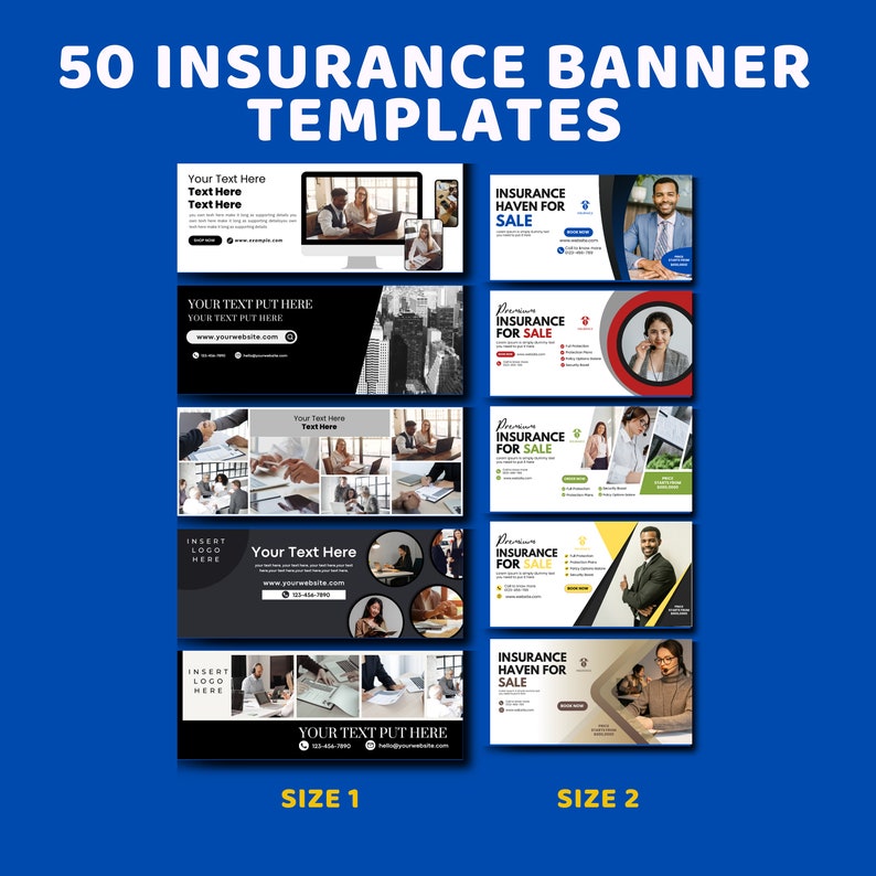 Insurance Facebook Banner Templates: Social Media Marketing Bundle - Etsy