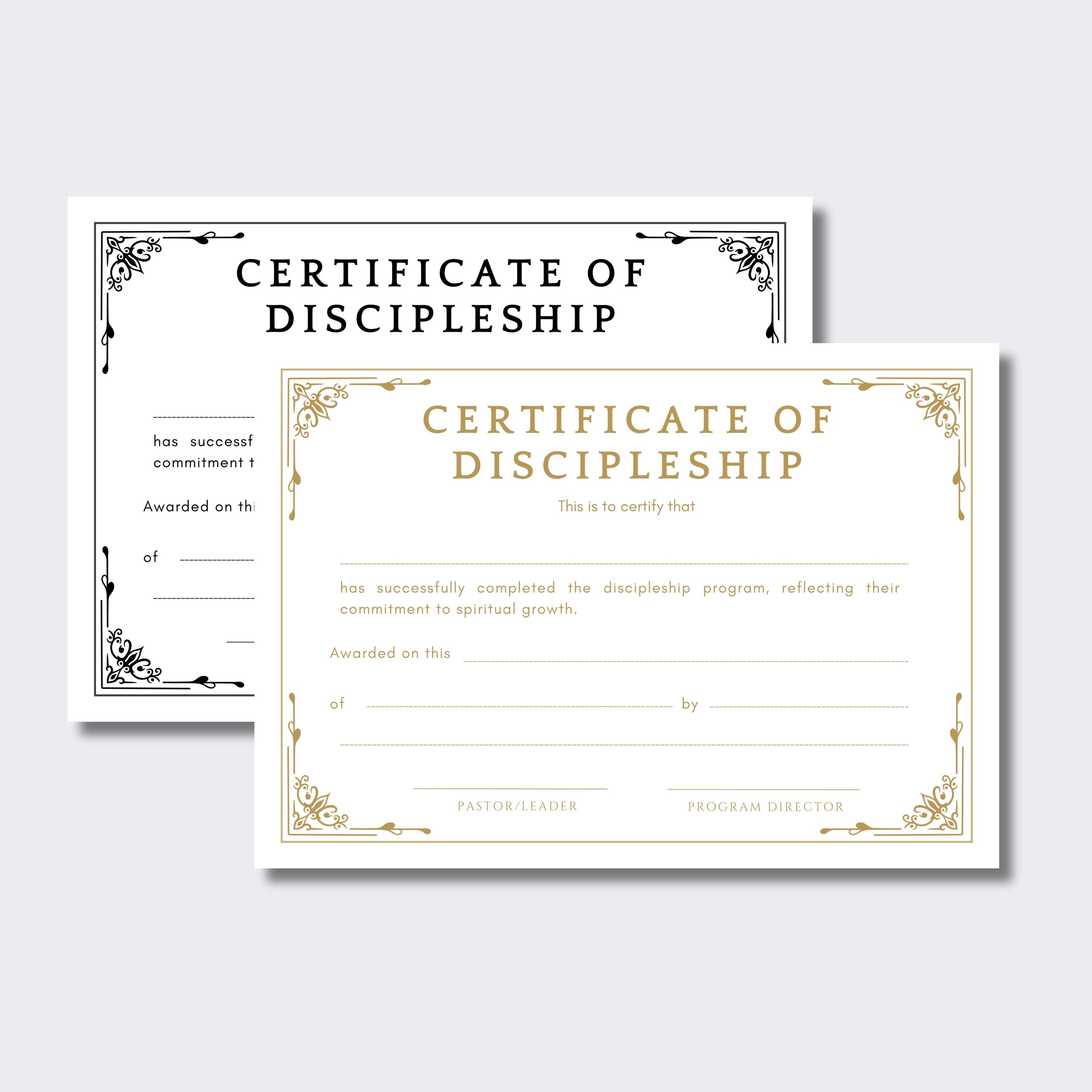 Editable Discipleship Certificate Template: Church Certificate (digital ...