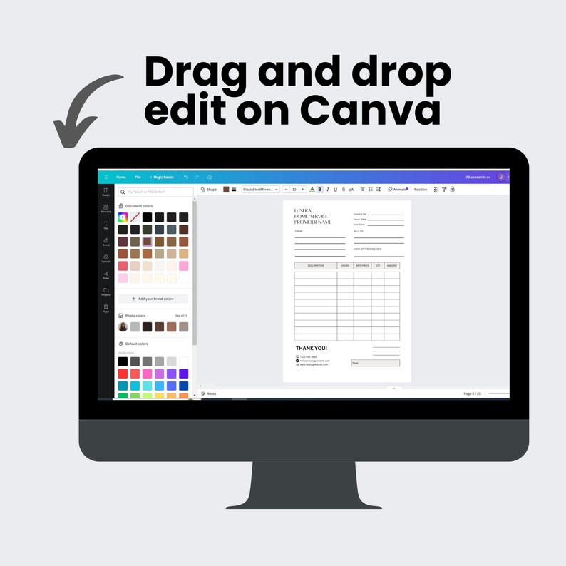 Editable Funeral Invoice Template Bundle (digital Download) - Etsy