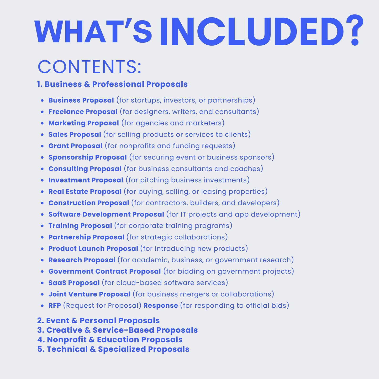 Business Proposal Template Bundle: 50+ Editable Templates (digital ...
