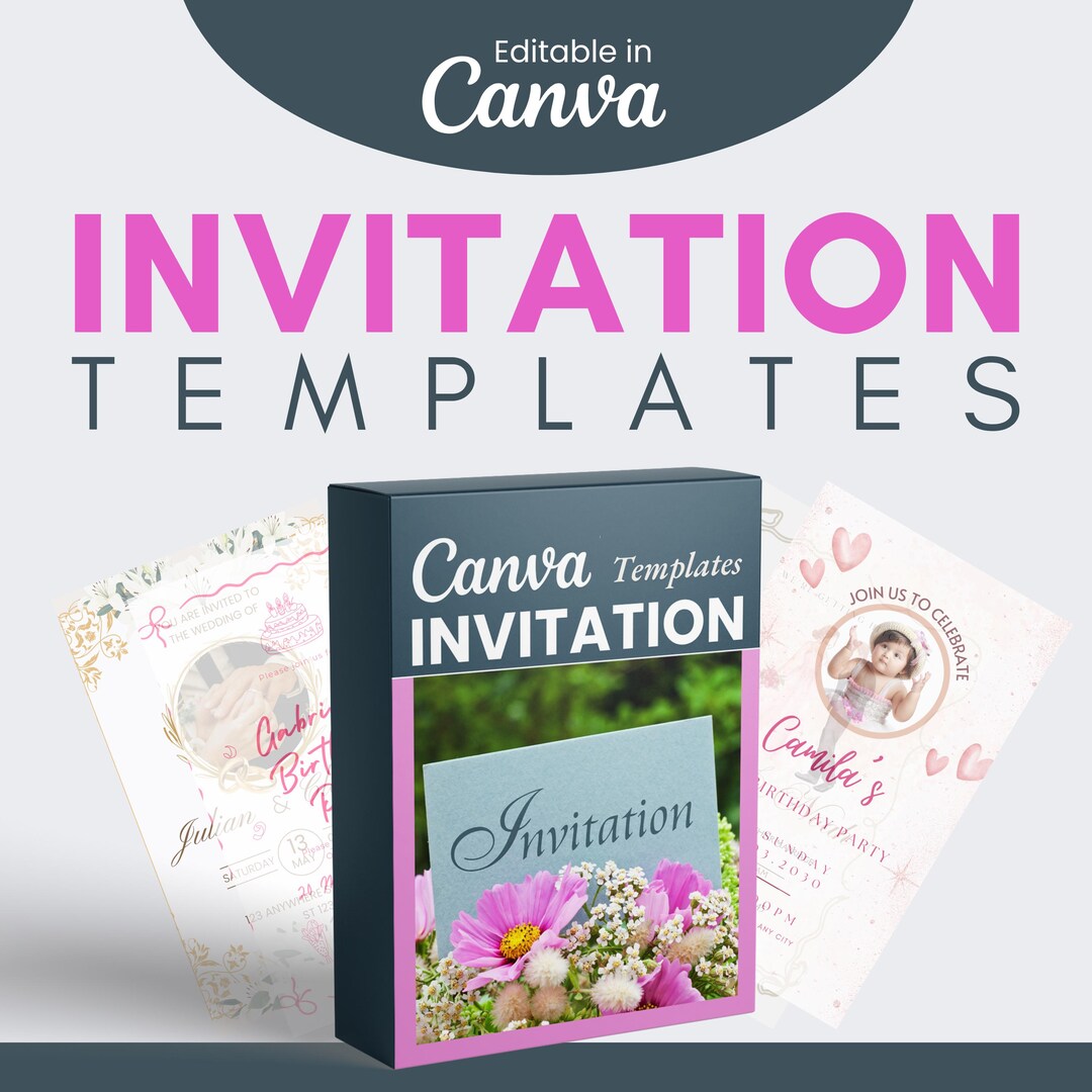 Invitations Canva | Canva Templates | Invitations | Canva Temp - Etsy