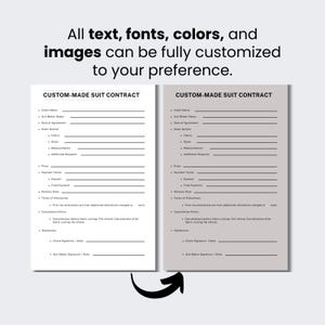 Custom-made Suit Contract Template: Tailoring Business Forms (editable ...