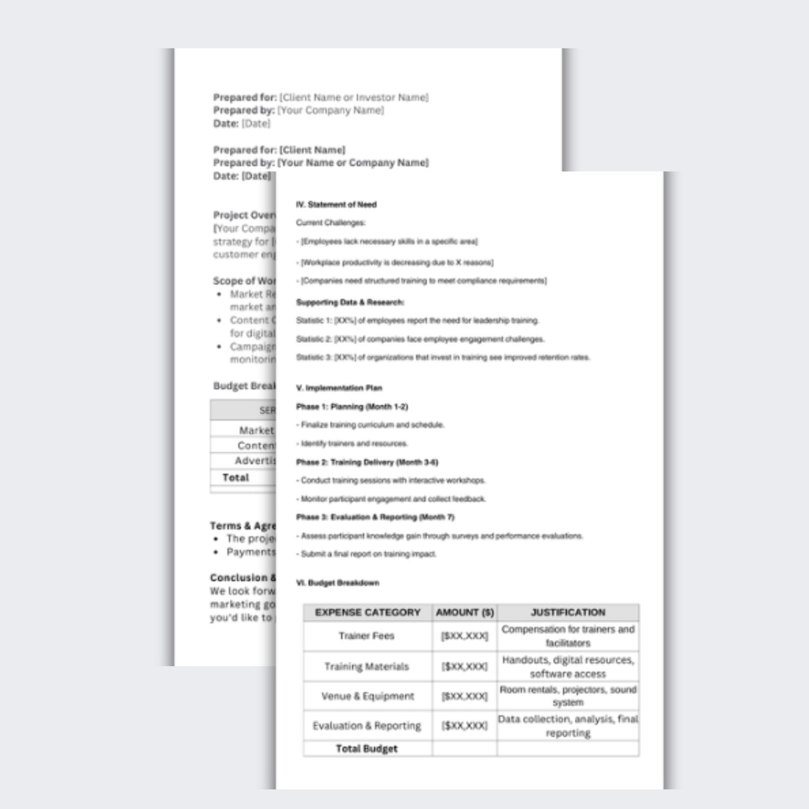 Business Proposal Template Bundle: 50+ Editable Templates (digital ...