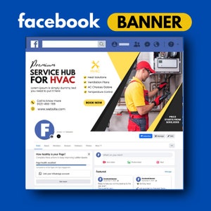 HVAC Facebook Banner Templates: Social Media Kit (digital Download) - Etsy