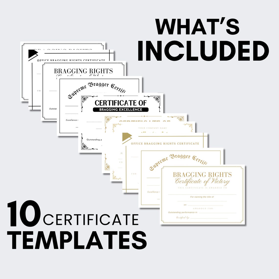 Editable Bragging Rights Certificate Template (digital Download) - Etsy