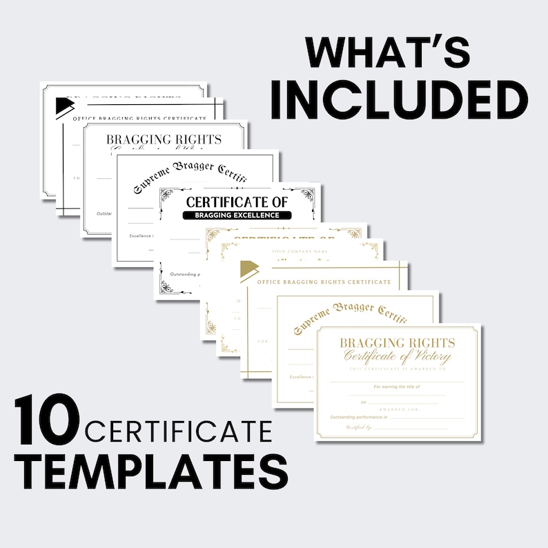 Editable Bragging Rights Certificate Template (digital Download) - Etsy