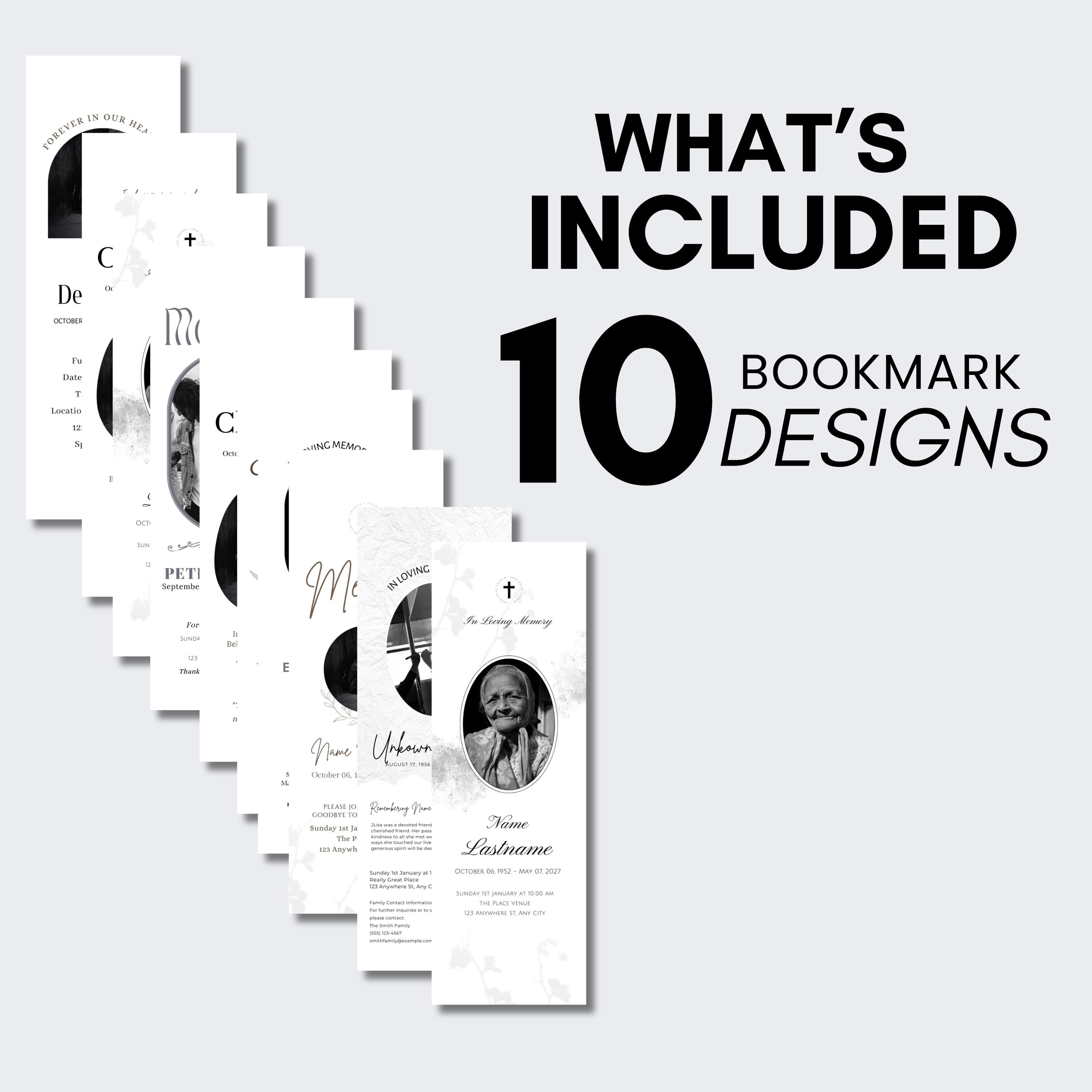 Funeral Bookmark Temp | Editable Funeral Bookmark Temp | Funeral ...