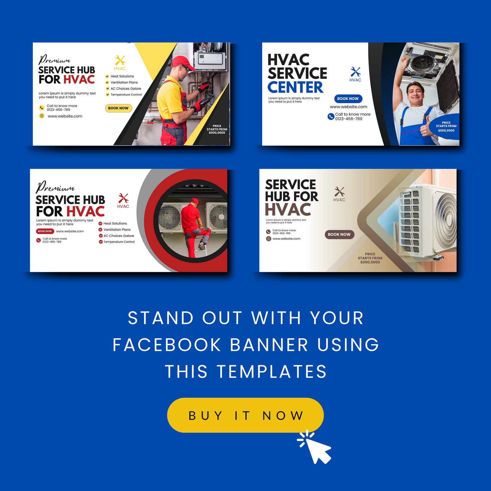 HVAC Facebook Banner Templates: Social Media Kit (digital Download) - Etsy