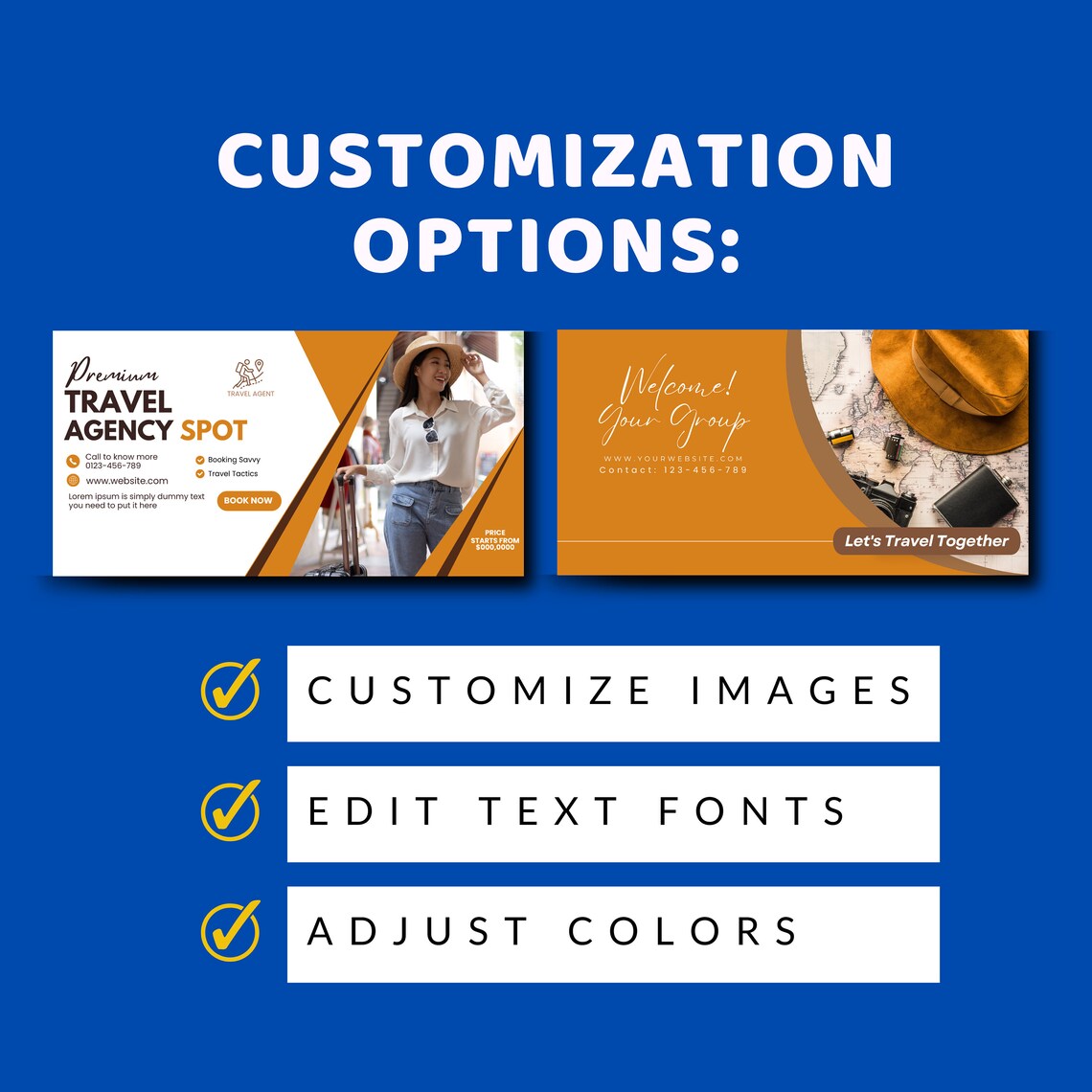 Travel Agent Facebook Cover Templates: 50 Editable Banners (digital ...