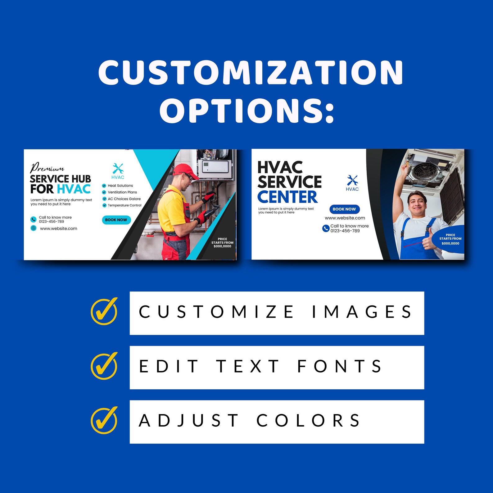 HVAC Facebook Banner Templates: Social Media Kit (digital Download) - Etsy