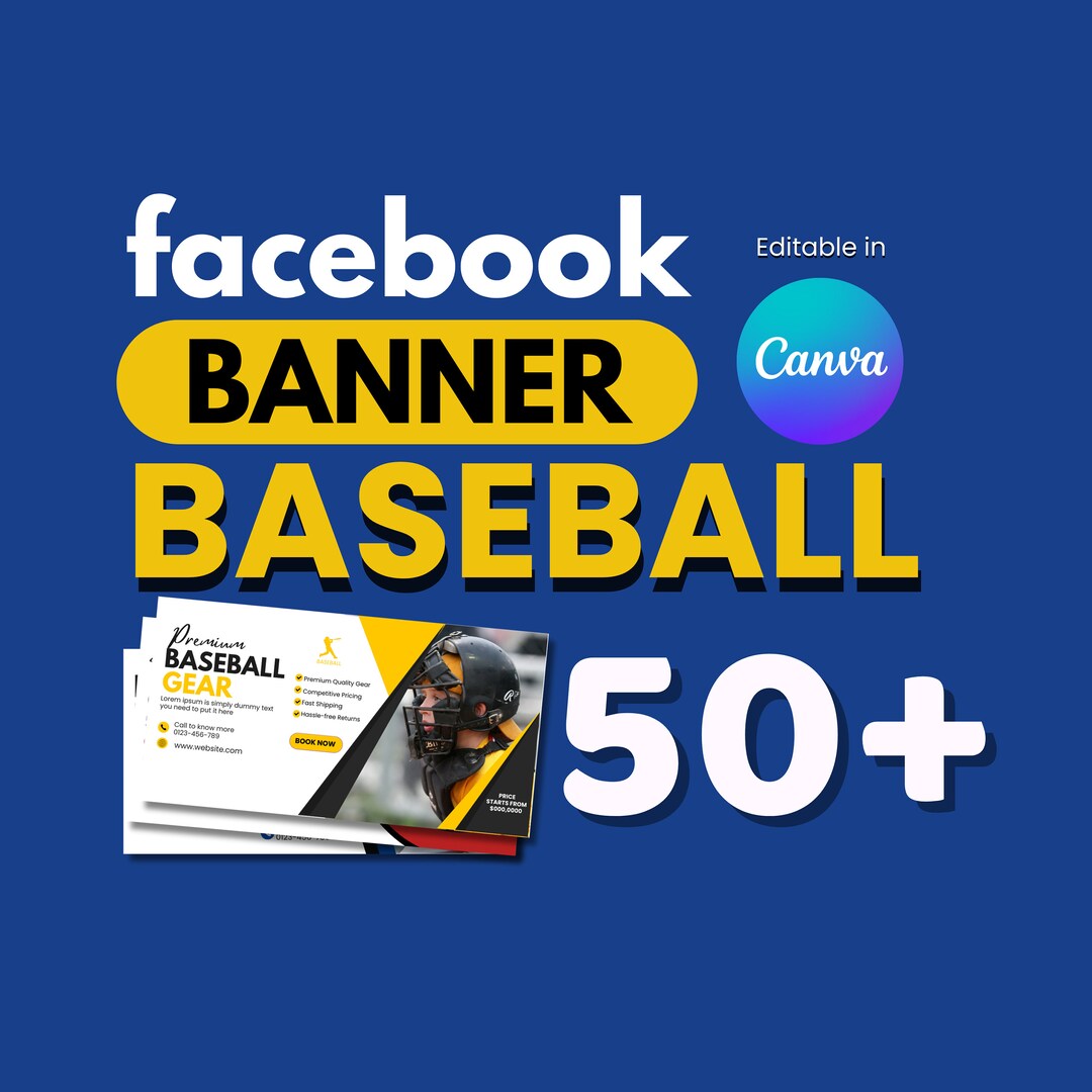 Baseball Facebook Cover Templates: Social Media Banner Bundle (digital ...