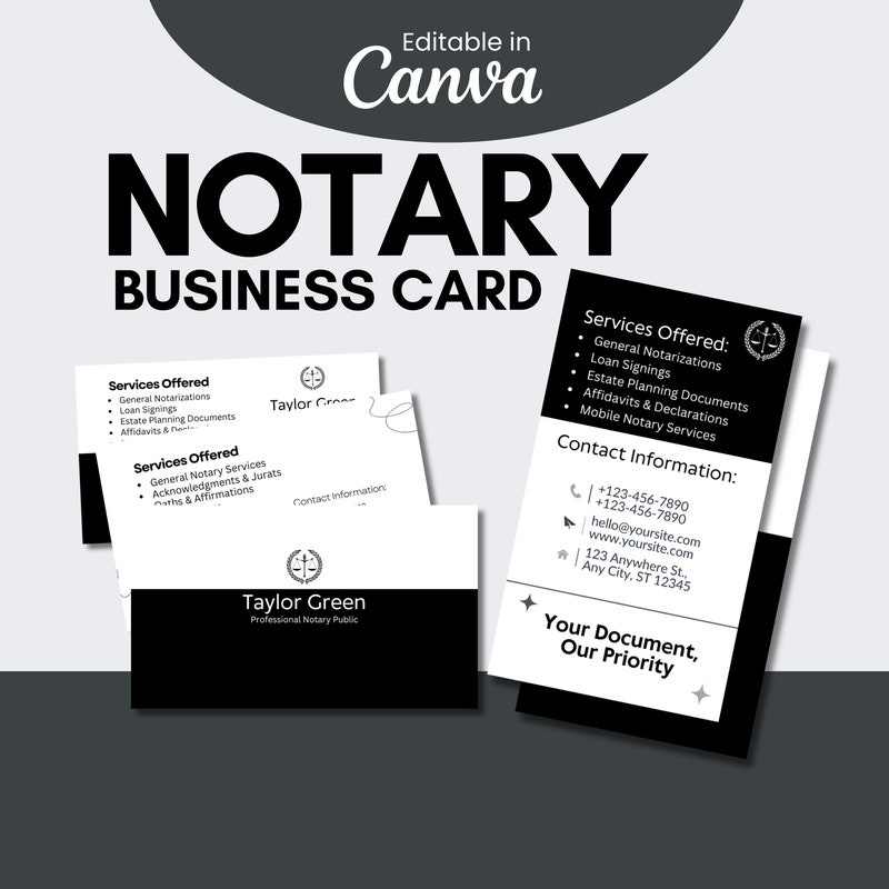 Notary Business Card - Etsy