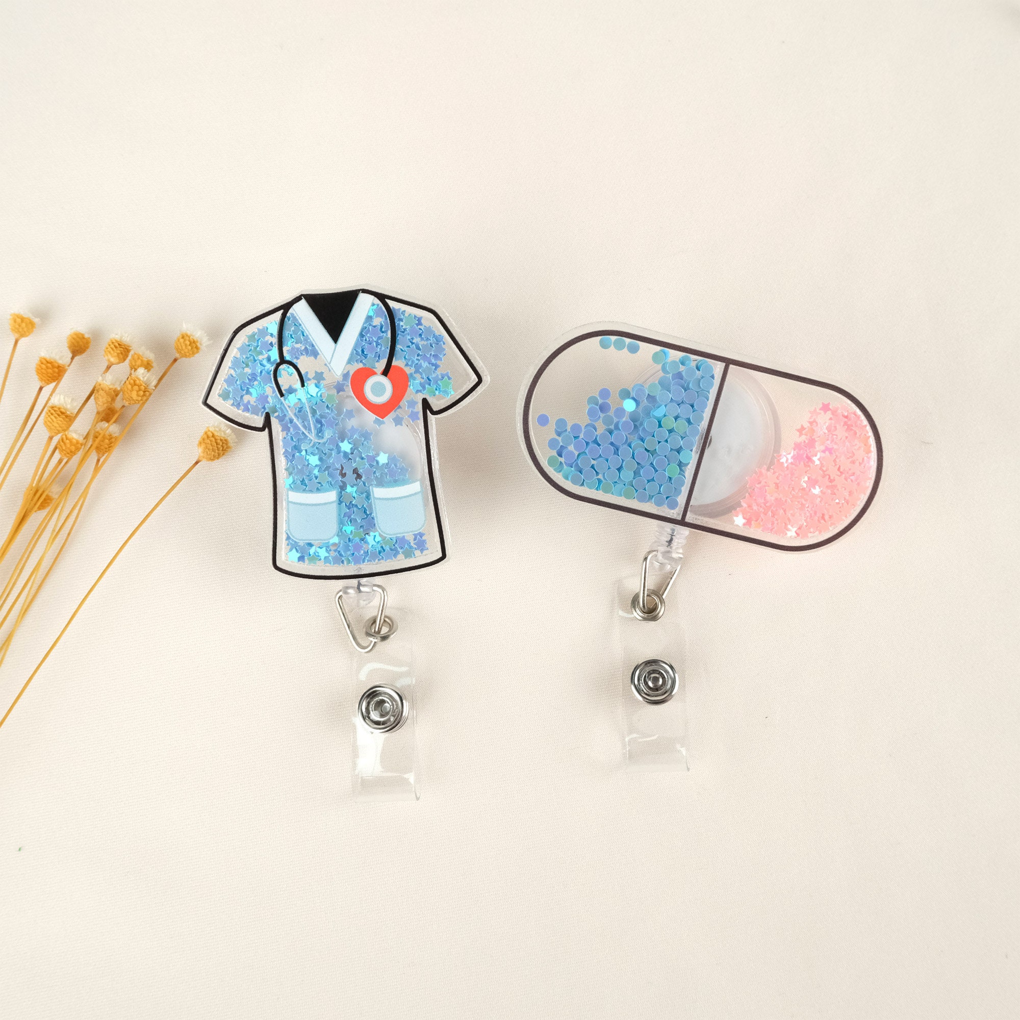 Nurse Doctor Id Badge Holder With Retractable Reel Name Tag Card Clip ...
