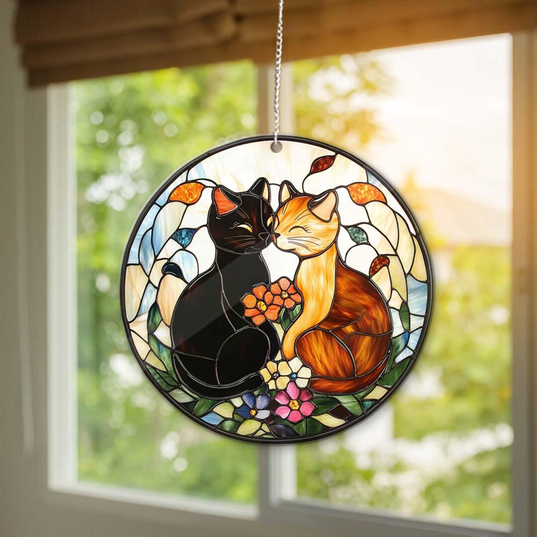 Cat Acrylic Window Hanging, Cat Wall Window Hanging Art Decoration, Cat ...