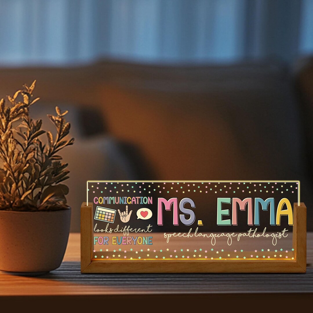 Speech Therapist Desk Led Night Light, Speech Language Pathologist Gift ...