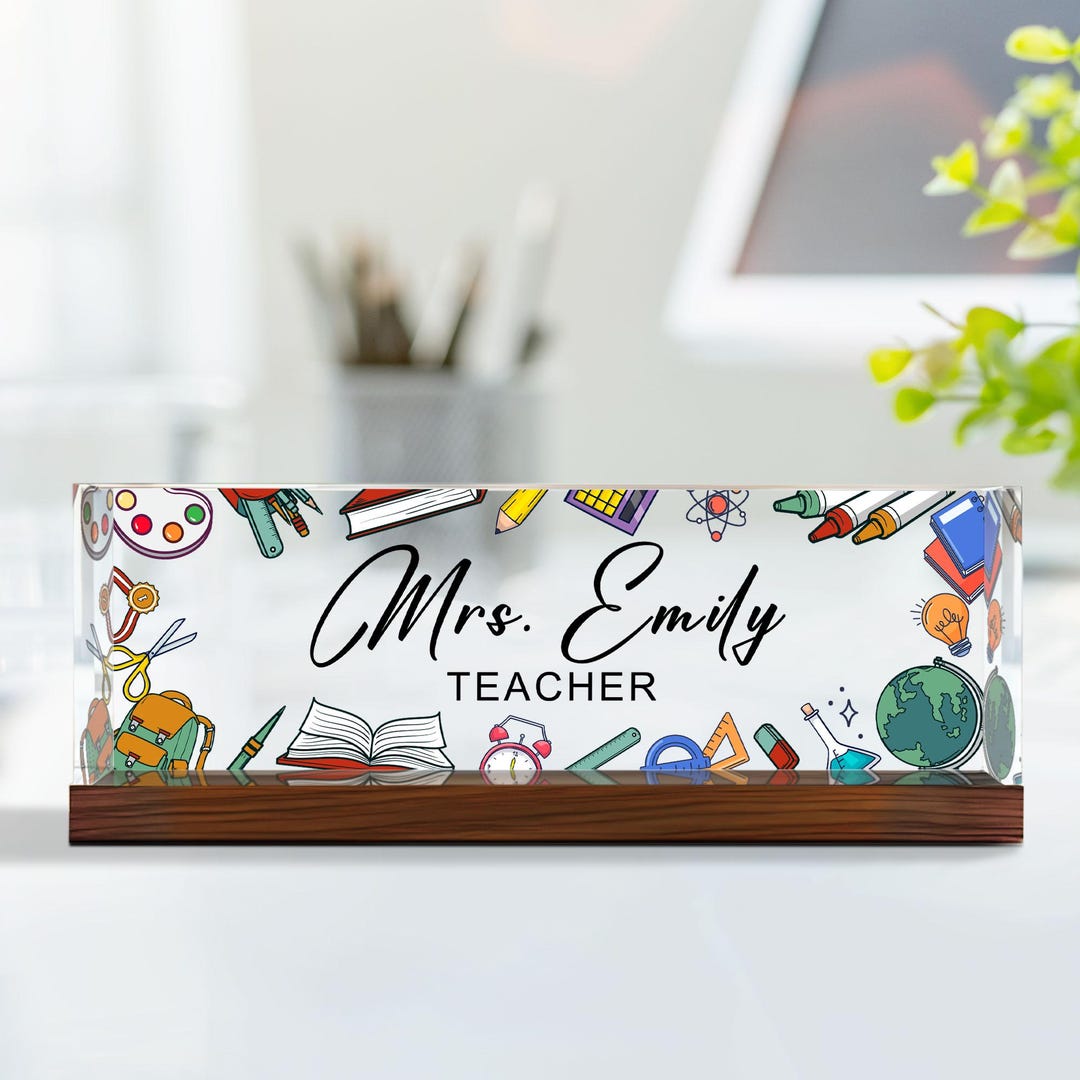 Personalized Teacher Desk Name Plate - Teacher Gift, Custom Teacher ...