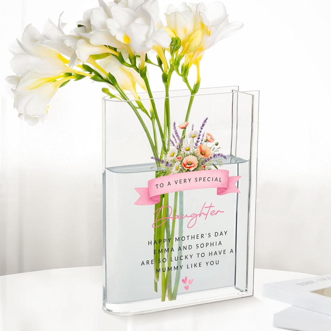 Custom Mother's Day Vase for Daughter, Daughter Mothers Day Vase ...