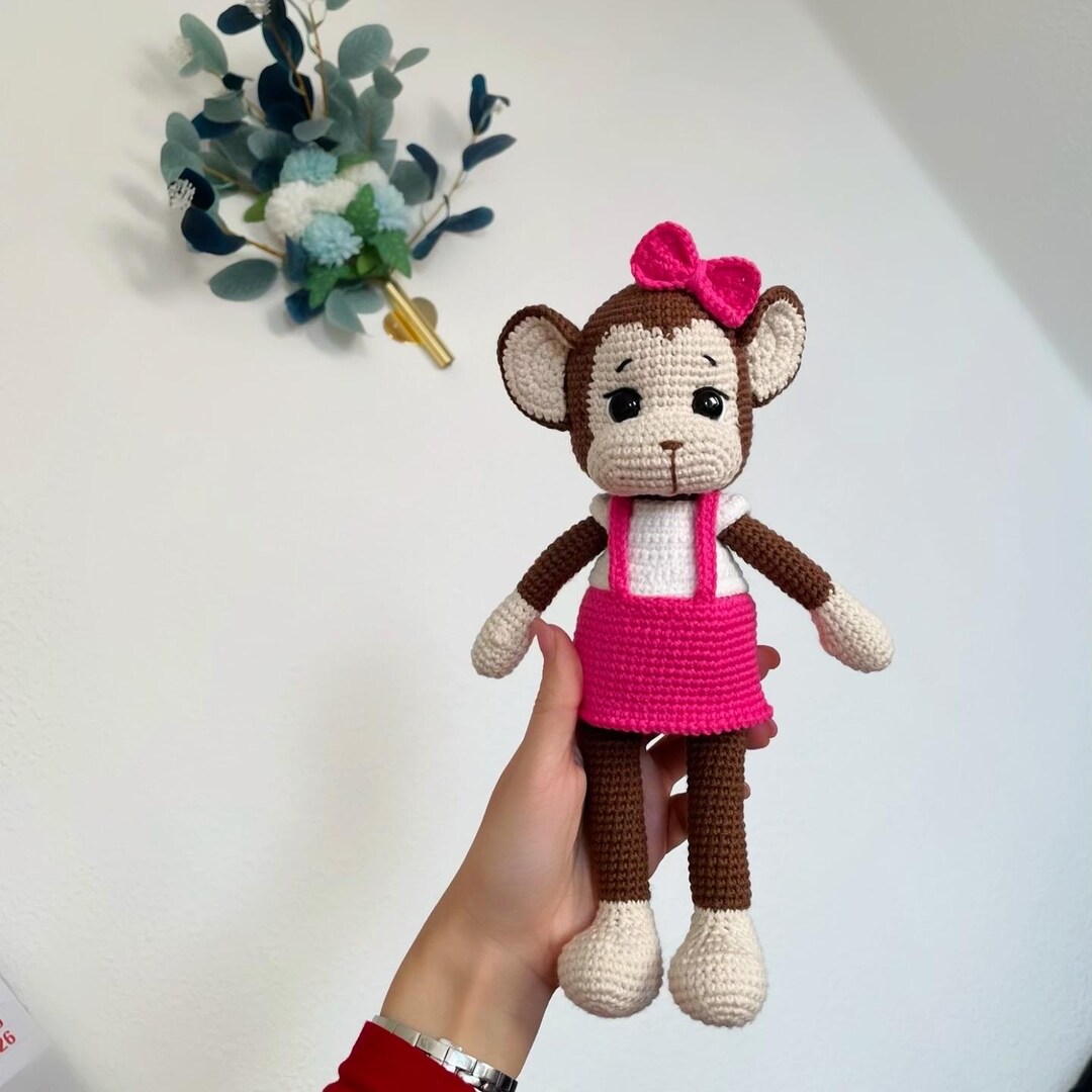 Monkey, Affe, Amigurumi, Gehäkeltes Stofftier, Spielzeug ...