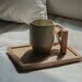 Mug Tray With Unique Design, Wood Personalized Handmade Board, Handle ...